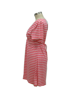 Women'S Casual Cotton Summer Dresses , Striped Maternity Midi Dress Mini Yard Dye supplier