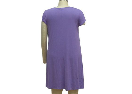 Soft Women'S Casual Dresses V Neck And Drap Pocket Short Sleeve T Shirt Dress supplier