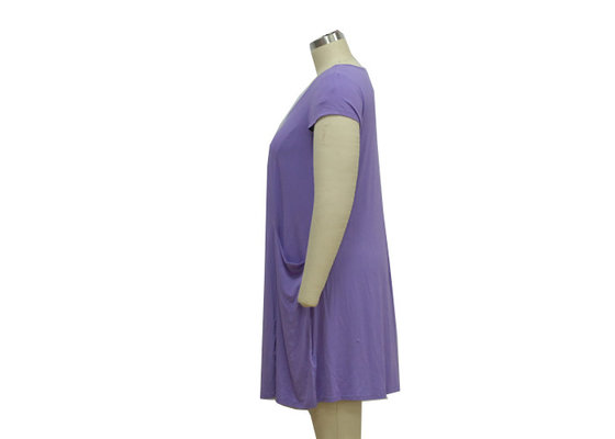 Soft Women'S Casual Dresses V Neck And Drap Pocket Short Sleeve T Shirt Dress supplier