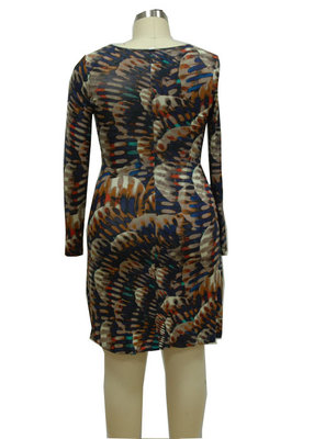 Shining Studs Ladies Long Spring Dresses , Bodycon Long Sleeve Deep V Neck Dress supplier