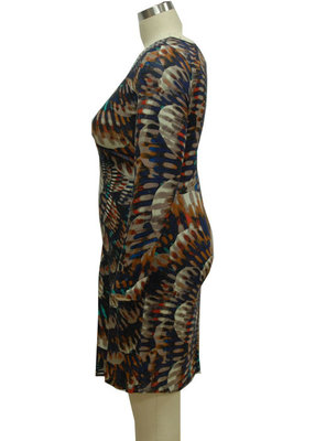 Shining Studs Ladies Long Spring Dresses , Bodycon Long Sleeve Deep V Neck Dress supplier