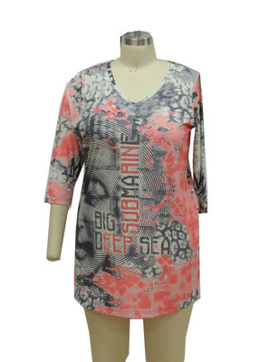 Digital Printing Women'S 3 4 Sleeve Baseball Tees , Custom Rhinestone T Shirts supplier