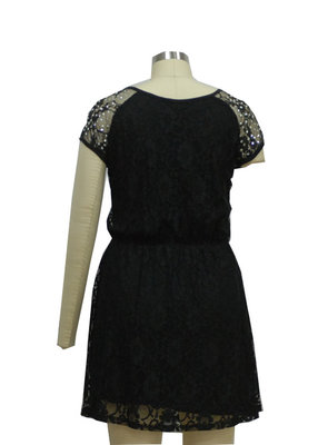 Trendy Women'S Casual Dresses Shining Rhinestone On Shoulder Ladies Work Dresses supplier
