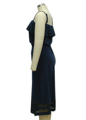 Summer Sleeveless Ladies Casual Jumpsuits Two Big Ruffle Bottom Romper supplier