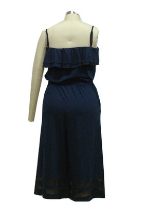 Summer Sleeveless Ladies Casual Jumpsuits Two Big Ruffle Bottom Romper supplier