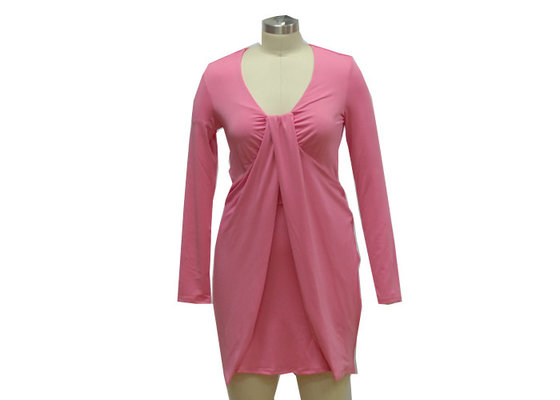 Ruches Draped Women'S Casual Dresses Long Sleeve Office Dresses Customized Logo supplier