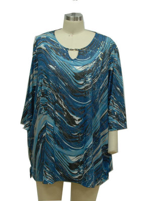 Allover Printing Womens Oversized T Shirt , Women'S Sequin T Shirt Shiny Effect supplier