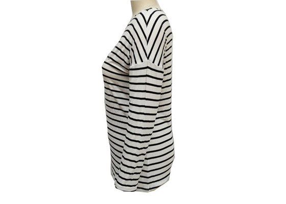 Ladies Yarn Dye Shirt  Ladies Long Sleeves Shirt Round-neckline Rayon Elastane Fabric Sequin Decoration supplier