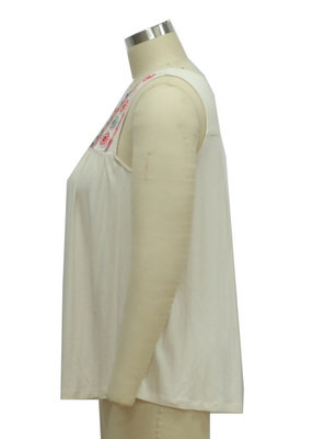 National Flavors Embroider Ladies Tank Tops Loose Fitting Camisole Tops Soft supplier