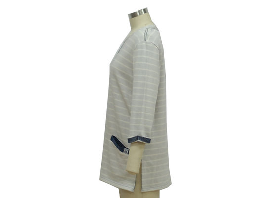 Allover Striped Casual Ladies Wear Yarn Dyed Inside Long Oversized Knit Sweaters supplier