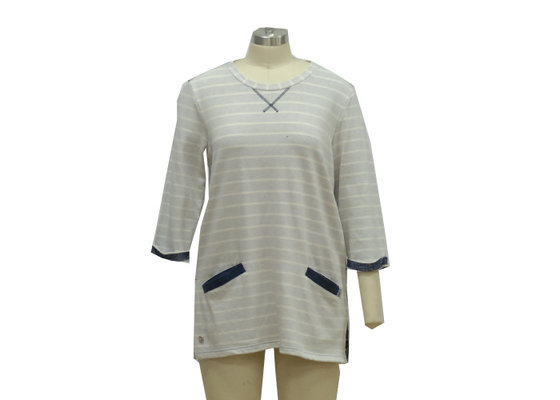 Allover Striped Casual Ladies Wear Yarn Dyed Inside Long Oversized Knit Sweaters supplier