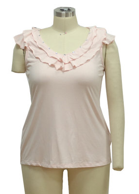 Slim Waist Ladies Tank Tops Womens Swing Vest Tops With Rhinestones supplier