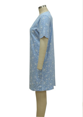 Print Single Jersey Ladies Night Dresses Sleepwear Summer Cotton Nightgowns supplier