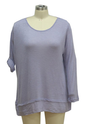 Adjusted Women'S Long Sleeve Crew Neck T Shirts , Lavender Womens Casual T Shirts supplier