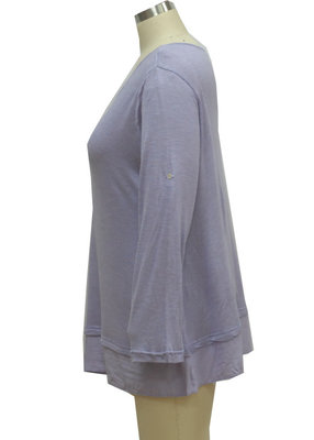 Adjusted Women'S Long Sleeve Crew Neck T Shirts , Lavender Womens Casual T Shirts supplier