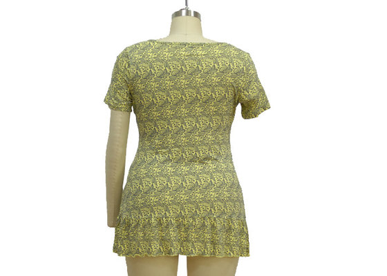 Ladies Casual Short Sleeve Slim Body Fit Dresses Front Butterfly Ties Contrast Inside Layer supplier