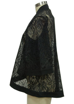 3 4 Sleeve Womens Kimono Blouse , Plus Size Lace Kimono Cardigan Lightweight supplier