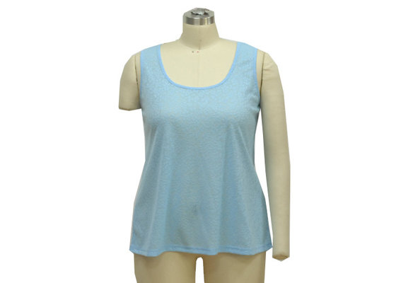 Nice Jacquard Womens Ribbed Tank Tops , Plain Blue Tank Top Logo Printed supplier