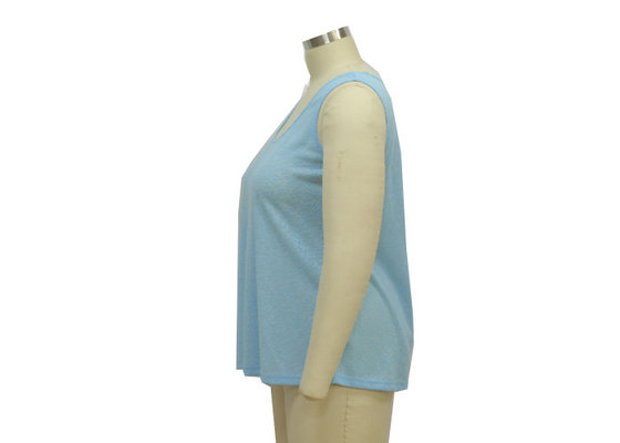 Nice Jacquard Womens Ribbed Tank Tops , Plain Blue Tank Top Logo Printed supplier