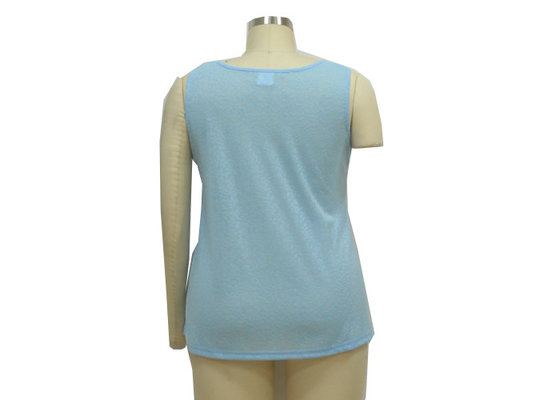 Nice Jacquard Womens Ribbed Tank Tops , Plain Blue Tank Top Logo Printed supplier
