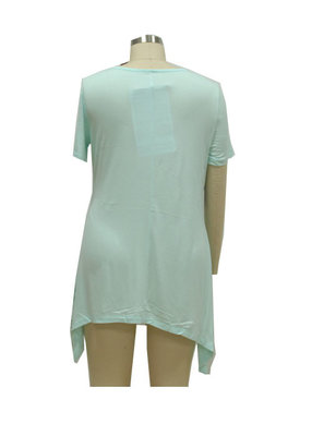 Fitness Casual Ladies Wear Short Sleeve Crew Neck T Shirt Big Flower Printing supplier