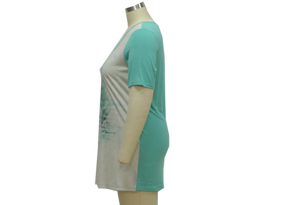 1/2 Elbow Length Sleeve Women'S T Shirts , Women'S Loose V Neck T Shirts Multi Colored supplier