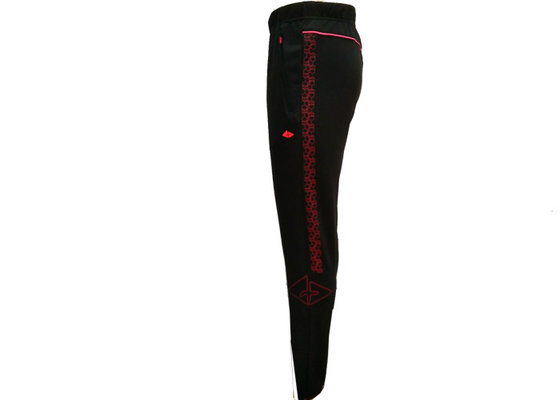 Flat Drawstring Womens Active Pants , Piping Knitting Womens Gym Trousers supplier