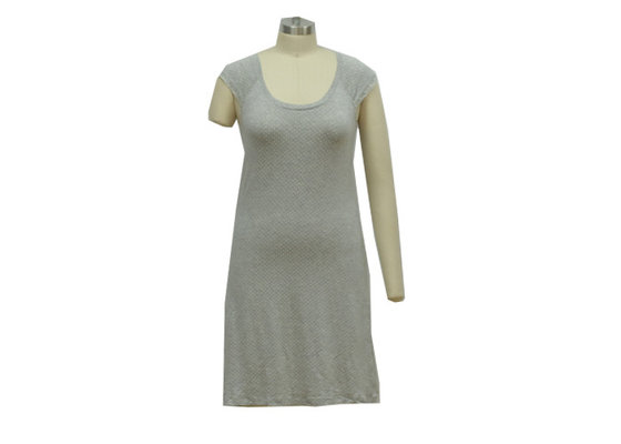 Grey Full Length Ladies / Women'S Casual Dresses Cap Sleeve Maxi Dress Plus Size supplier