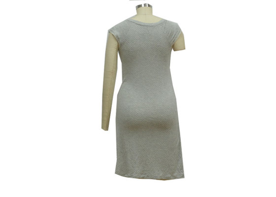 Grey Full Length Ladies / Women'S Casual Dresses Cap Sleeve Maxi Dress Plus Size supplier