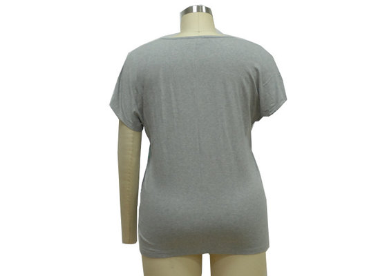 Overlapped SleevesLadies Casual T Shirts / Female T Shirt 40/42/44/46/48 Sizes supplier