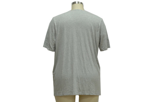 Grey Melange Jersey Ladies Casual T Shirts V Neckline With Rivets & Binding supplier