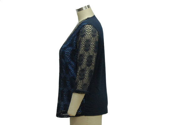 Sunflower ElastIc Lace Ladies Casual T Shirts With Anti Silver Beads Neckties supplier