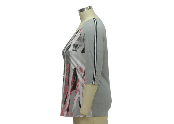 Customized Brand Ladies Casual T Shirts Raglan 3 4 Sleeve Shirt Eco Friendly supplier