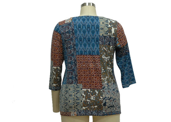 Stone Patterned Ladies Casual T Shirts Dressy Womens Tops 200gsm Fabric Weght supplier
