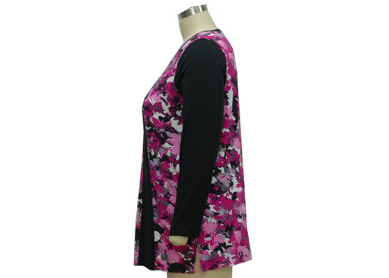 Romantic Long Sleeve Floral T Shirt Top , Full Sleeves T Shirts For Womens Beautiful supplier