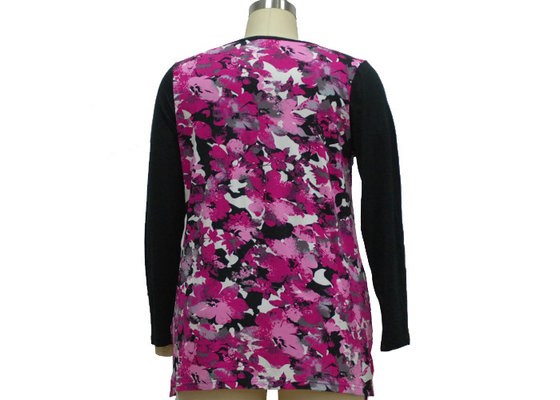 Romantic Long Sleeve Floral T Shirt Top , Full Sleeves T Shirts For Womens Beautiful supplier