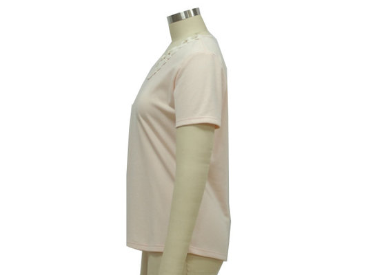 Pretty Casual Ladies Wear Printed Lace Neck T Shirt Casual Evening Outfits supplier