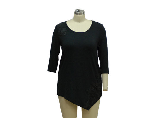 Front Length Back Short Casual Ladies Wear Women'S Plus Size 3 4 Sleeve Tunics supplier