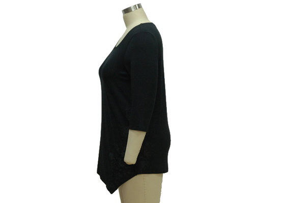 Front Length Back Short Casual Ladies Wear Women'S Plus Size 3 4 Sleeve Tunics supplier