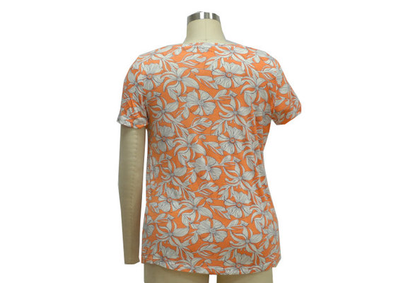 Breathable Ladies Viscose Tops , Reactive Printed Womens Casual Summer Outfits supplier