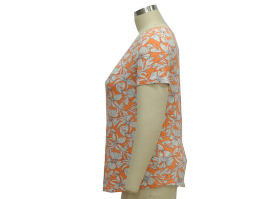 Breathable Ladies Viscose Tops , Reactive Printed Womens Casual Summer Outfits supplier