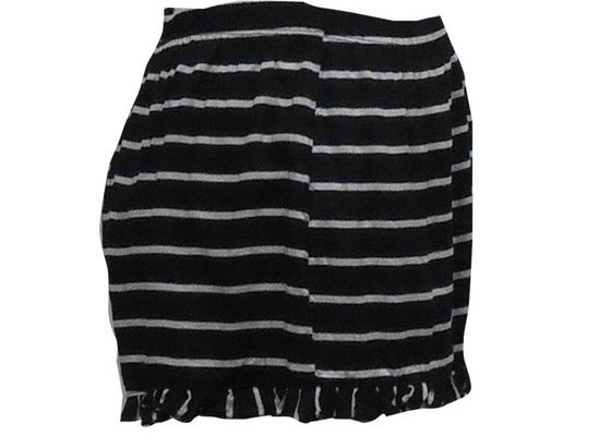 Flounce Bottom Black And White Horizontal Striped Shorts , Women'S Low Rise Trousers supplier