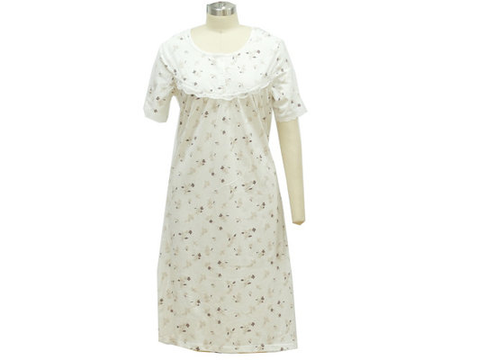 Offwhite Female Night Dress Sleepwear , Women'S Cotton Knit Nightgowns Oversized supplier