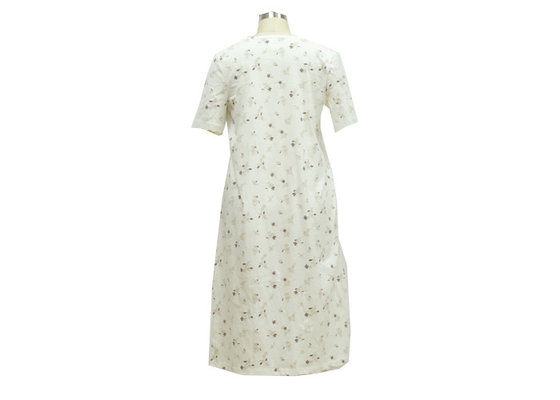 Offwhite Female Night Dress Sleepwear , Women'S Cotton Knit Nightgowns Oversized supplier