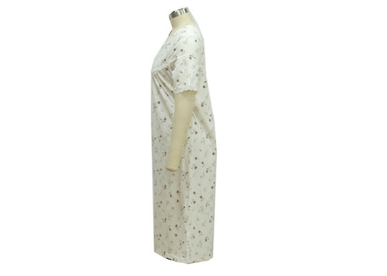 Offwhite Female Night Dress Sleepwear , Women'S Cotton Knit Nightgowns Oversized supplier