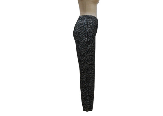 White Fireworks Print Matt Satin Ladies Casual Pants 100 Polyester Trousers supplier