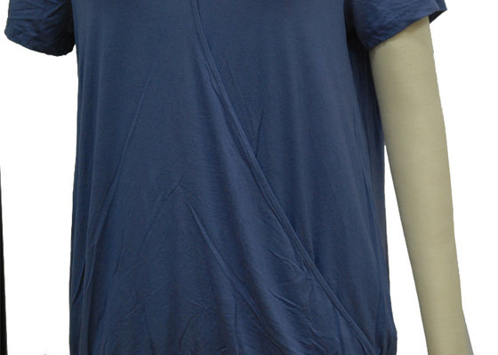Customized Color Smart Casual Ladies Wear Womens Banded Bottom Shirts Light Blue supplier