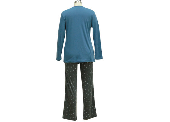 Cotton Print Women'S Long Sleeve Pyjama Set , Ladies 3 Piece Pyjama Set Breathable supplier