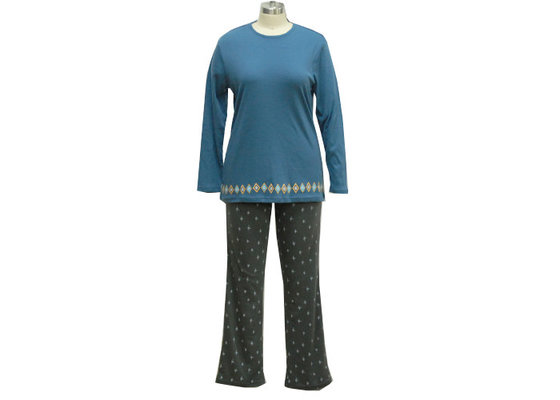 Cotton Print Women'S Long Sleeve Pyjama Set , Ladies 3 Piece Pyjama Set Breathable supplier