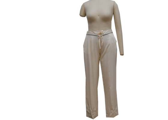 Broad Leg Women'S Business Casual Pants , Elegant Women'S Poplin Pants supplier